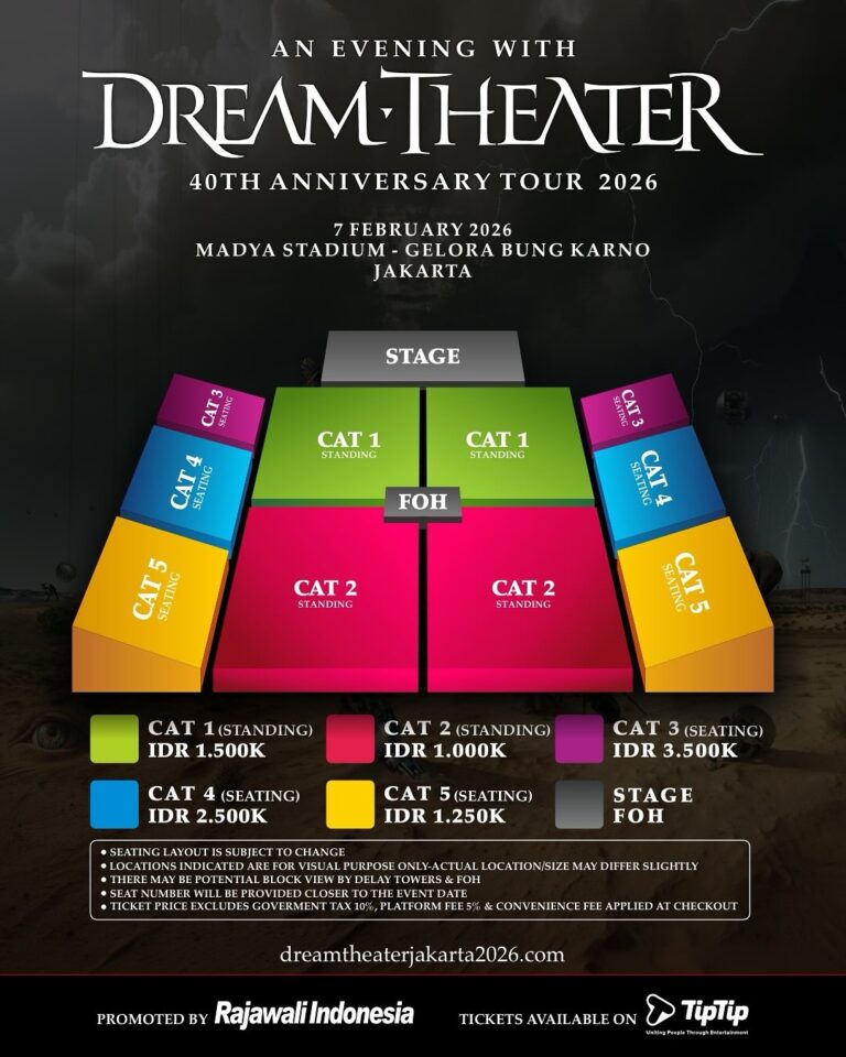 Harga dan Layout Tiket Konser Dream Theater Jakarta 2026 Telah Diumumkan – seremonia.id