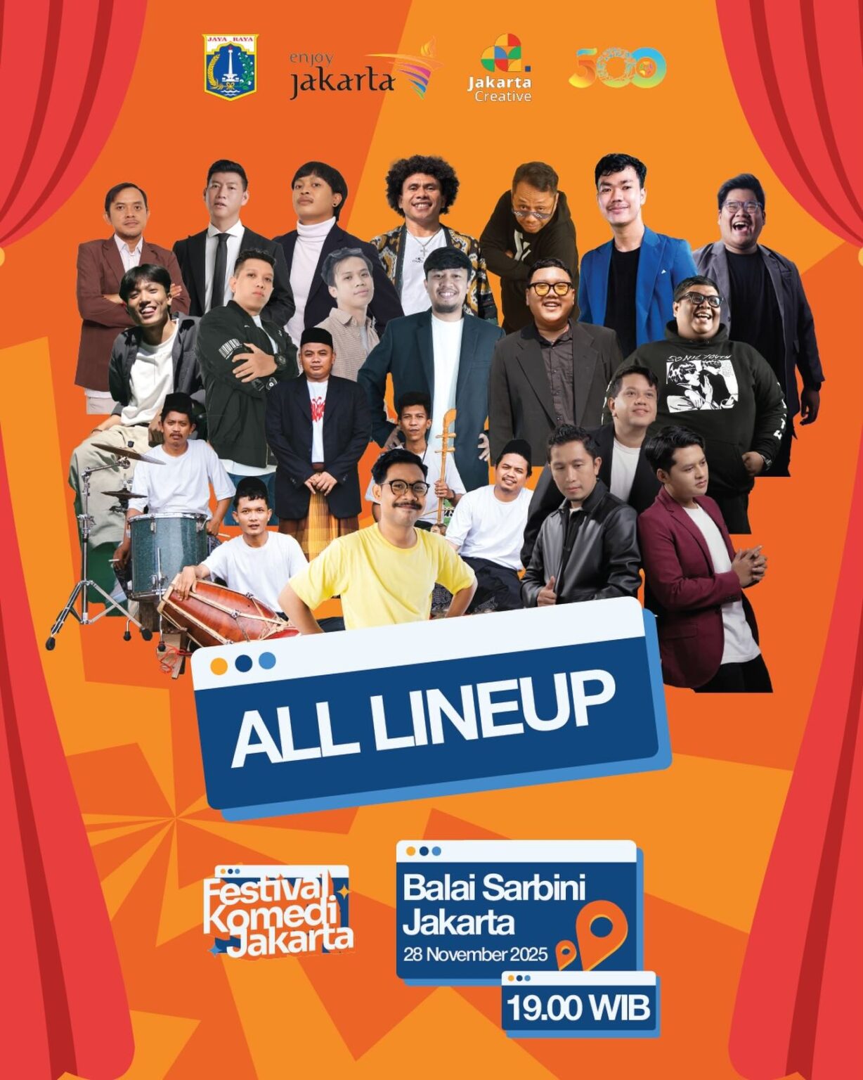 Festival Komedi Jakarta 28 November 2025: Coki Anwar hingga 3 Composers – seremonia.id